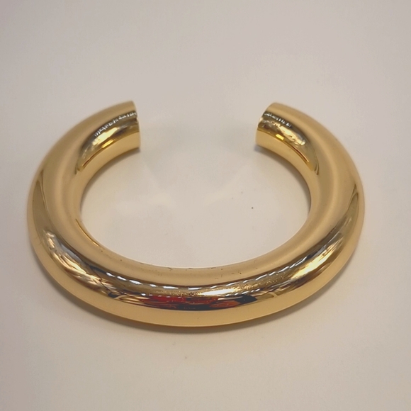 Lili Claspe | Jewelry | Large Sloane Hollow Cuff Bracelet 4k Gold Plated New | Poshmark